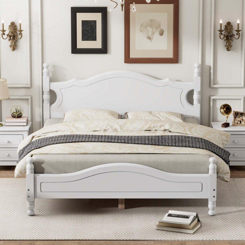 Alcott Hill Wood Platform Bed Frame Retro Style Platform Bed Wayfair Canada